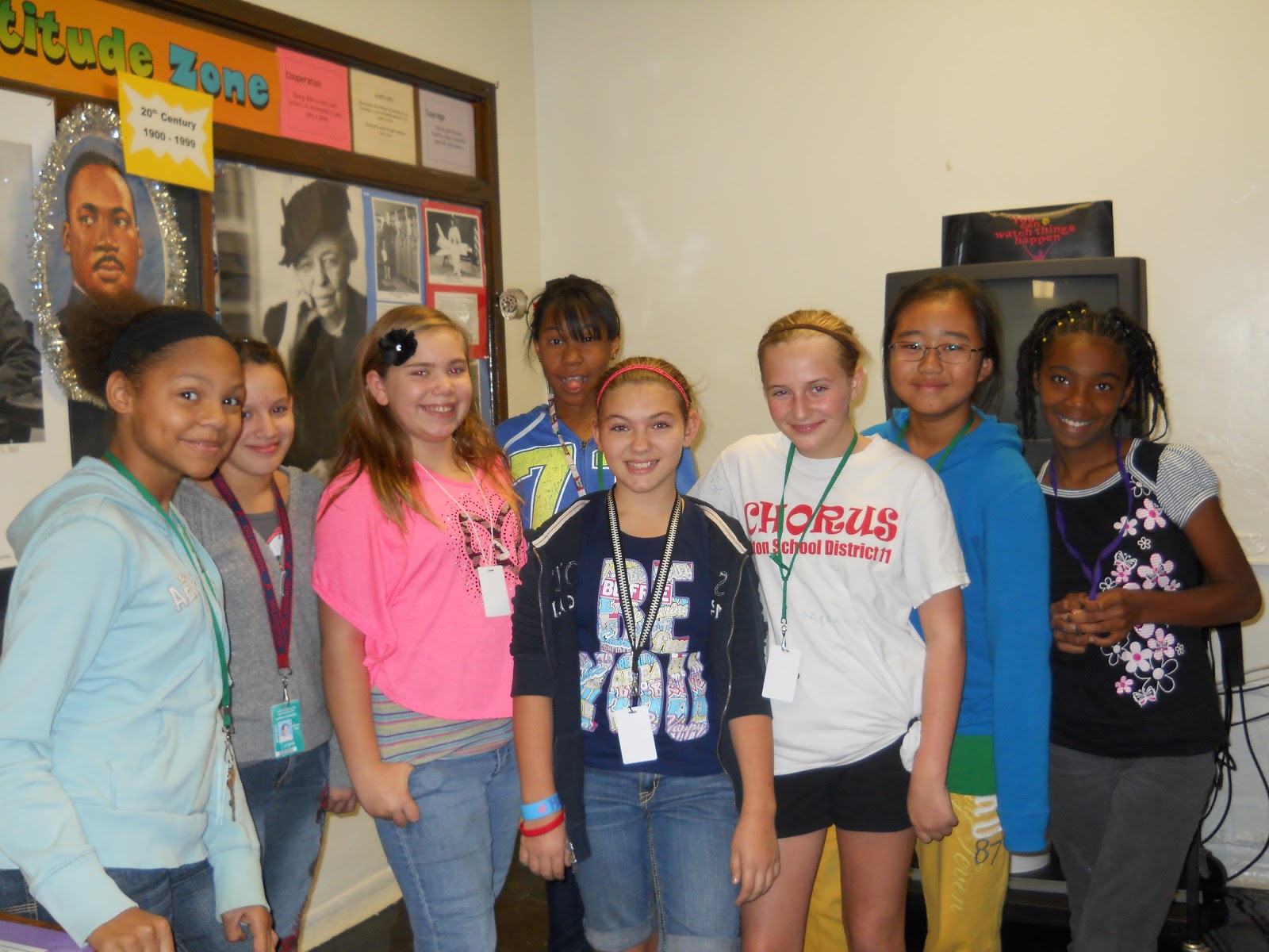 Computers & Study Island: 6th grade students pose for pictures for ...